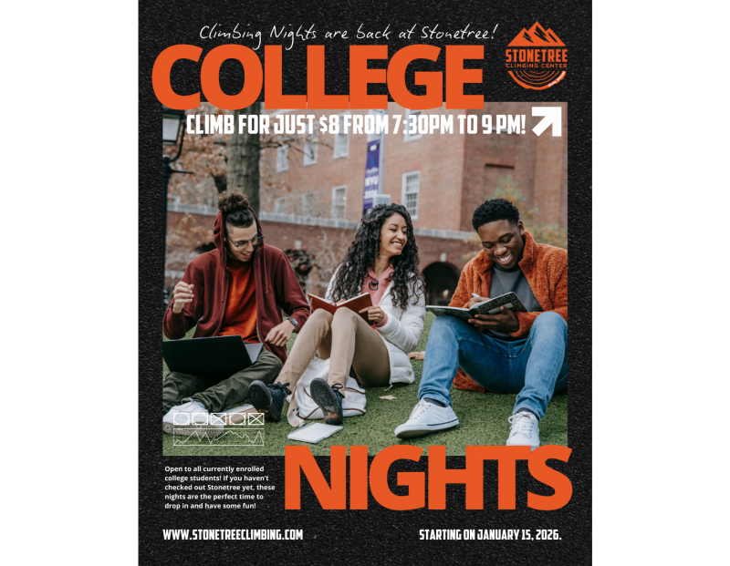Stonetree College Climbing Night! 01/15/2026 Helena, Montana, Stonetree ...