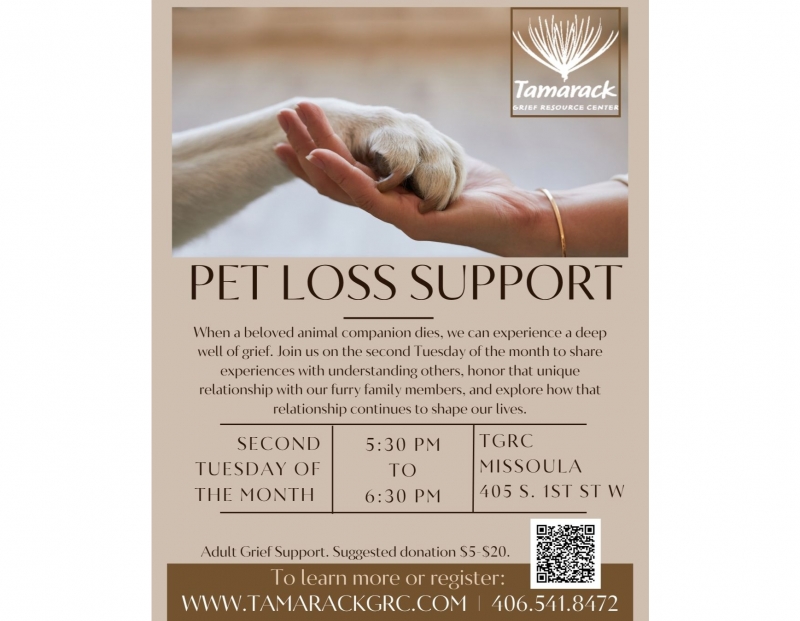 Pet Loss Support Group (TGRC) 11/18/2025 Missoula, Montana, Tamarack ...